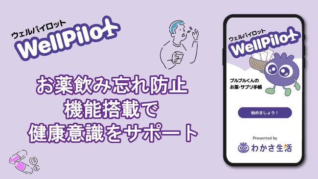 【残薬対策や健康促進へ】薬やサプリメントの飲み忘れ防止アプリ「WellPilot（ウェルパイロット）」のリリースを開始 | ニコニコニュース