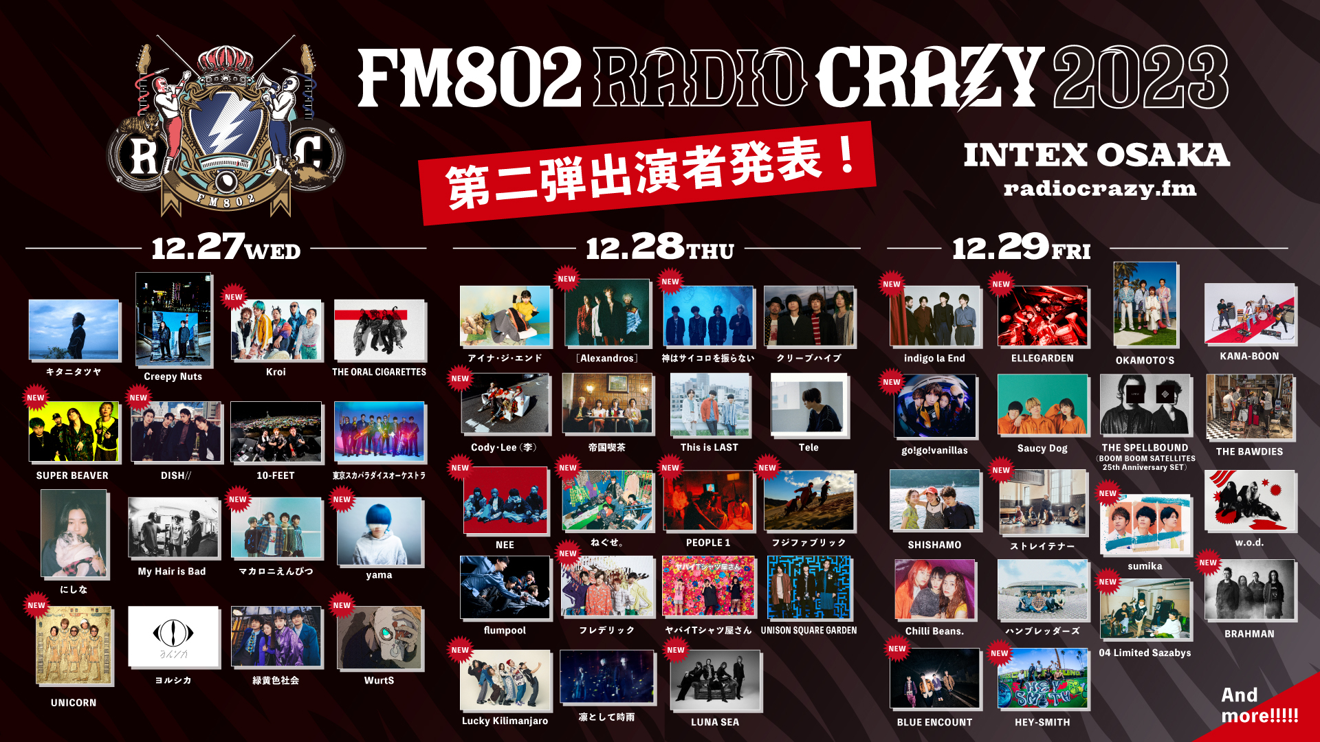 ロック大忘年会『FM802 RADIO CRAZY』出演者第2弾発表、LUNA | ニコニコニュース