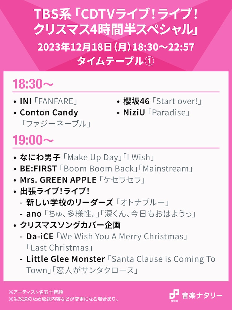 「CDTV」クリスマスSPタイムテーブル発表 Snow Man、YOASOBI、JO1、BE:FIRST、ミセスら出演 | ニコニコニュース