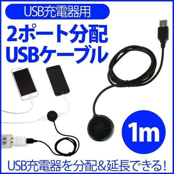 充電用のUSBポートを2つに分配できるUSB充電器向け2分岐USBケーブル | ニコニコニュース