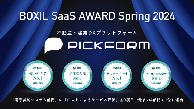 不動産・建築DXプラットフォーム「PICKFORM」、「BOXIL SaaS AWARD | ニコニコニュース