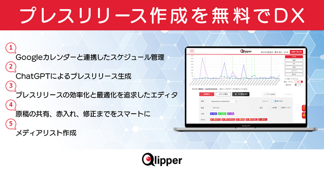 プレスリリース作業のDXを実現する5つの機能、無料でPR効果測定サービスQlipperが提供開始 | ニコニコニュース