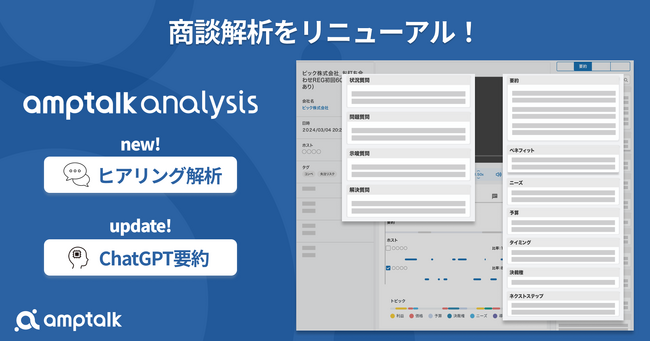 電話・商談解析ツール「amptalk analysis」、解析機能をリニューアル！ | ニコニコニュース