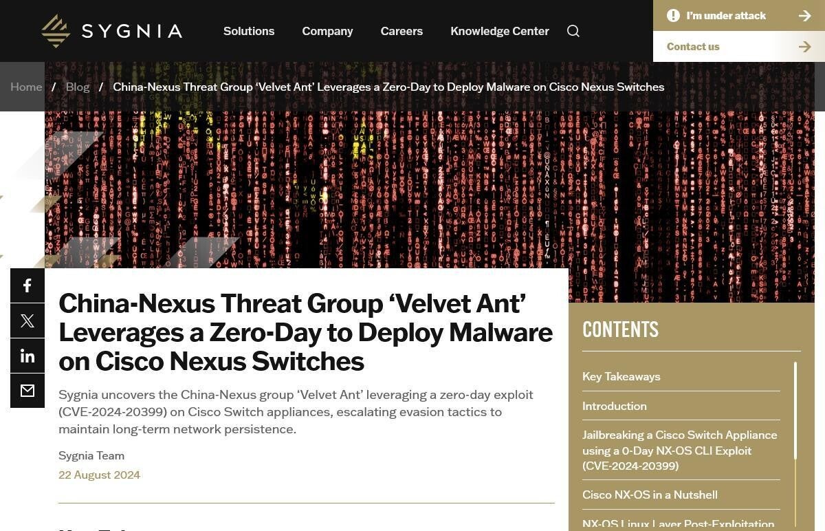 シスコのスイッチ狙う中国の脅威グループ、メモリからマルウェア再構築 | ニコニコニュース