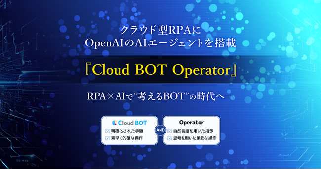 Cloud BOT Operator サービスを無料公開。OpenAIエージェントを搭載【クラウド型RPA】 | ニコニコニュース