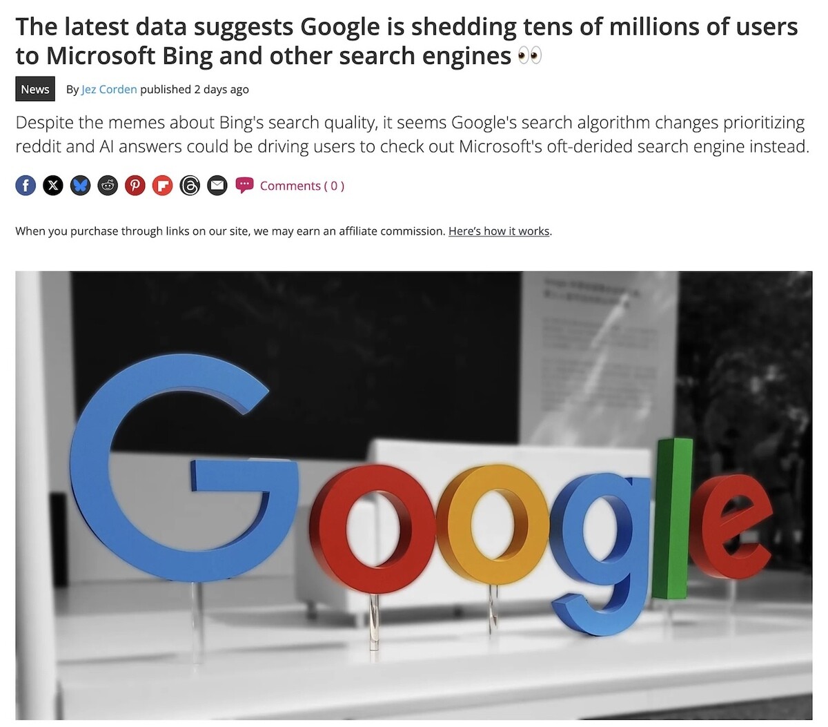 BingがGoogleから数千万のユーザー獲得、反トラスト訴訟が影響か | ニコニコニュース