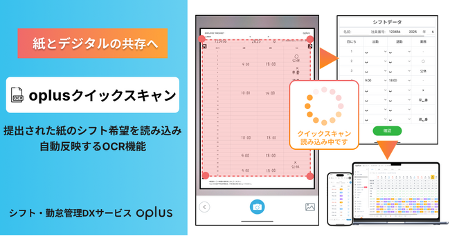 シフト管理DXサービス「oplus」、提出された紙のシフト希望を読み込み、自動反映するOCR機能「oplusクイックス | ニコニコニュース