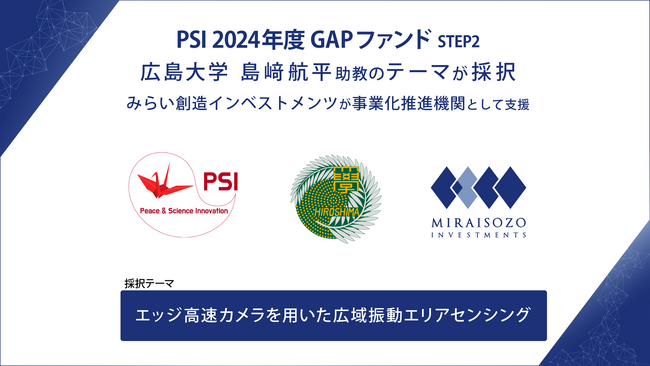 PSI「2024年度 GAPファンド STEP2」に広島大学 島崎航平 助教のテーマが採択 | ニコニコニュース