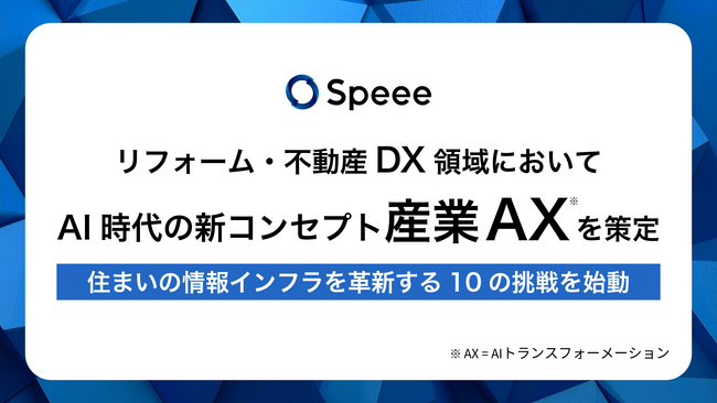 Speee、リフォーム・不動産DX領域においてAI時代の新コンセプト『産業AX（AIトランスフォーメーション）』を策定 | ニコニコニュース